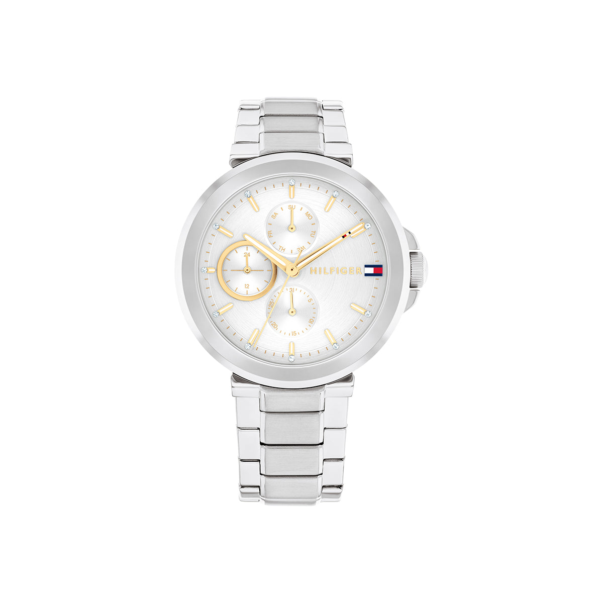 Tommy Hilfiger "Lori" Watch Round White Multi Function Dial 38Mm ...