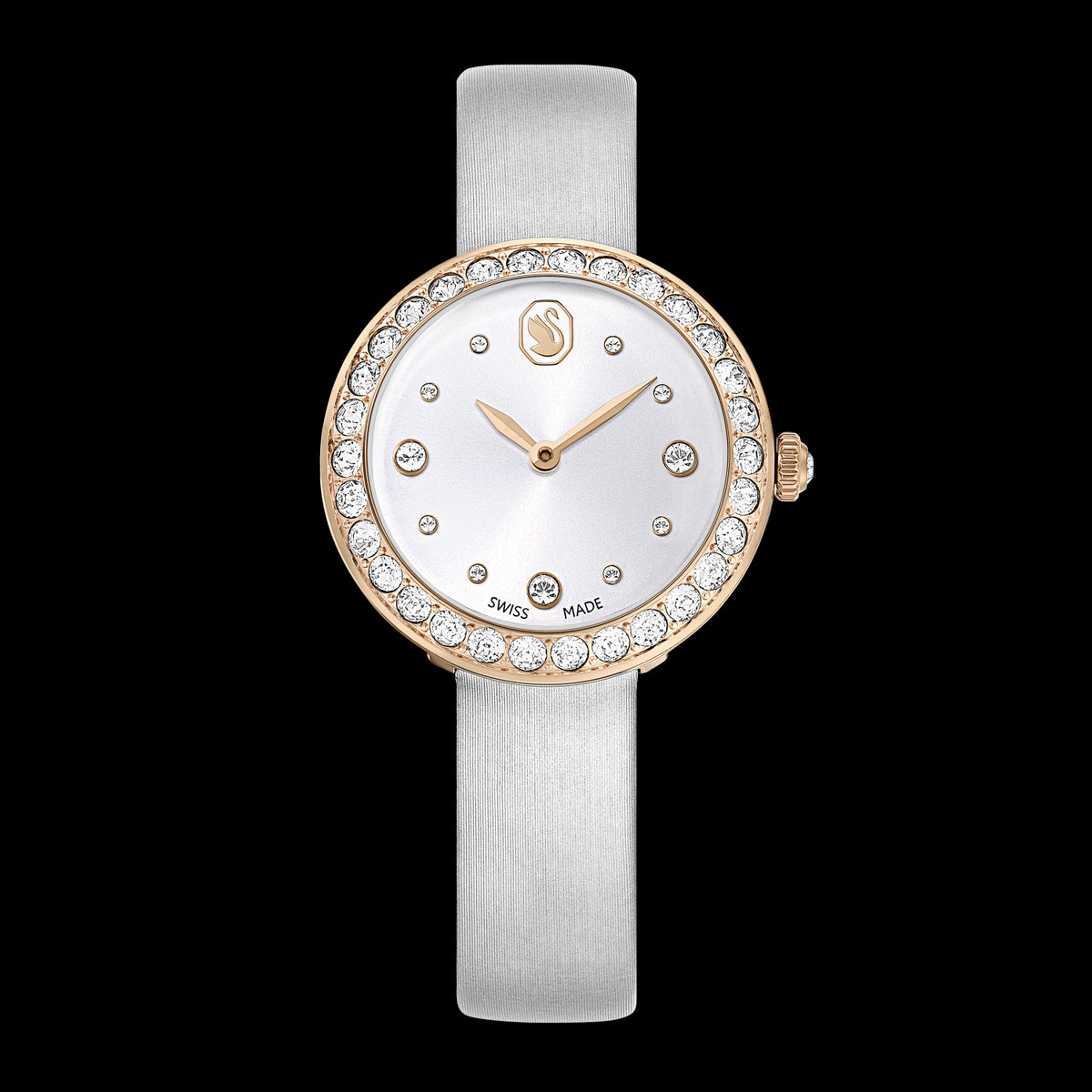 Swarovski Matrix: 5710105 Watch Grey Leather Strap – Stephens Jewellers