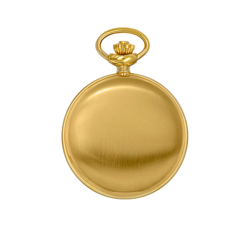 Classique- Swiss Quartz Stainless Steel Gold Plated Pocket Watch ...